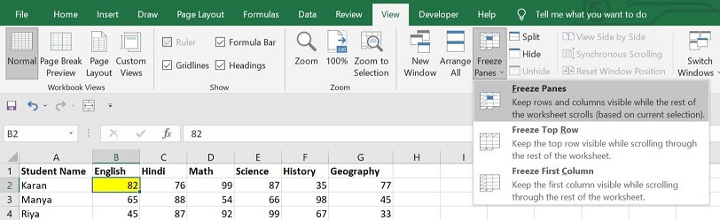How To Freeze Columns And Rows In Excel With Examples