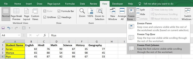 How To Freeze Columns And Rows In Excel With Examples